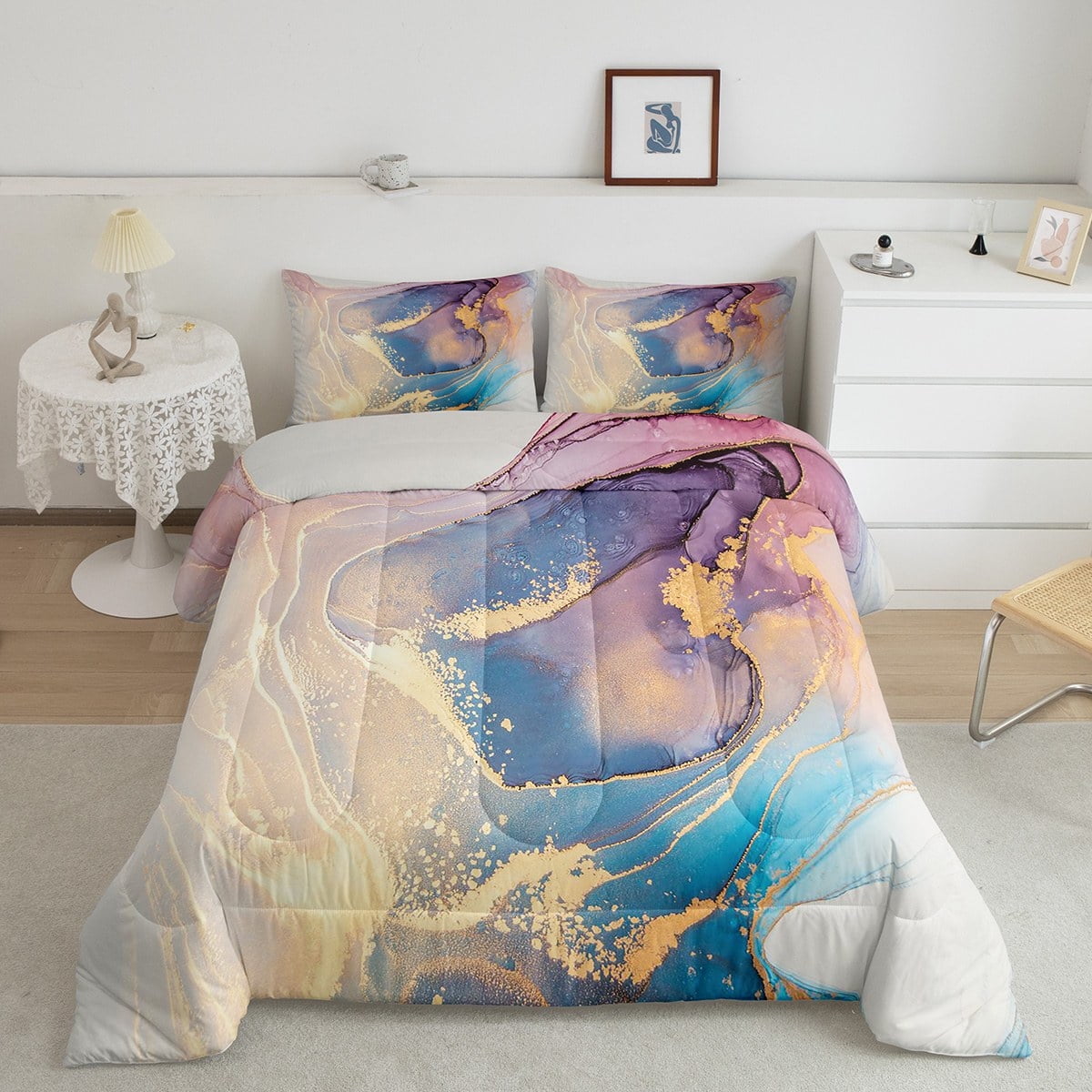 Customer reviews for Rainbow Marble Bedding Full Colorful Tie Dye ...