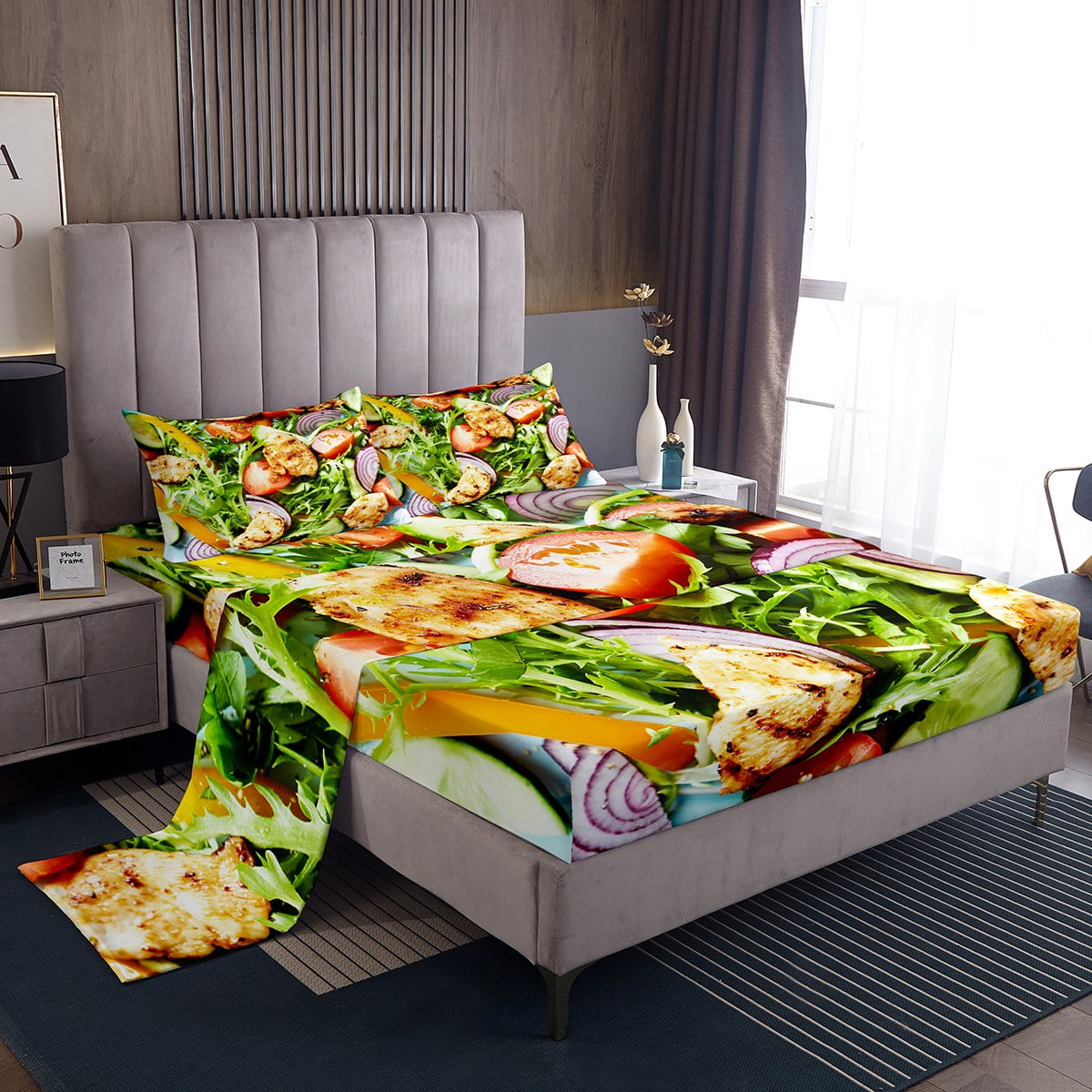 YST Realistic Food Sheet Set Funny Decor for Home,Tomato Cucumber Salad ...