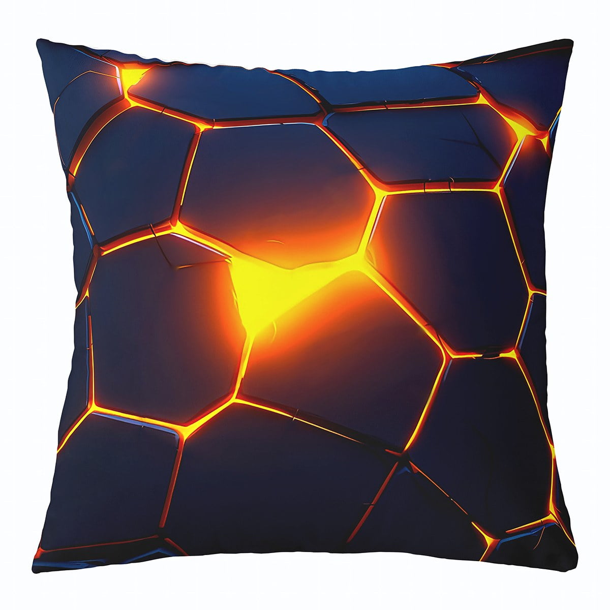 YST Red Black Fire Hexagonal Throw Pillow Cover 24x24 Inch,Geometric ...