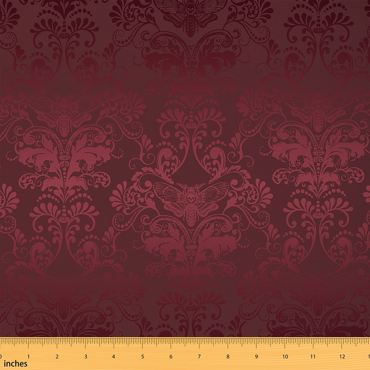 red damask pattern