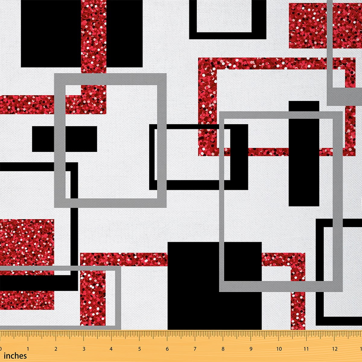 Red Geometric Upholstery Fabric for Quilting Sewing,Abstract Geometry Decorative Fabric,Modern ...