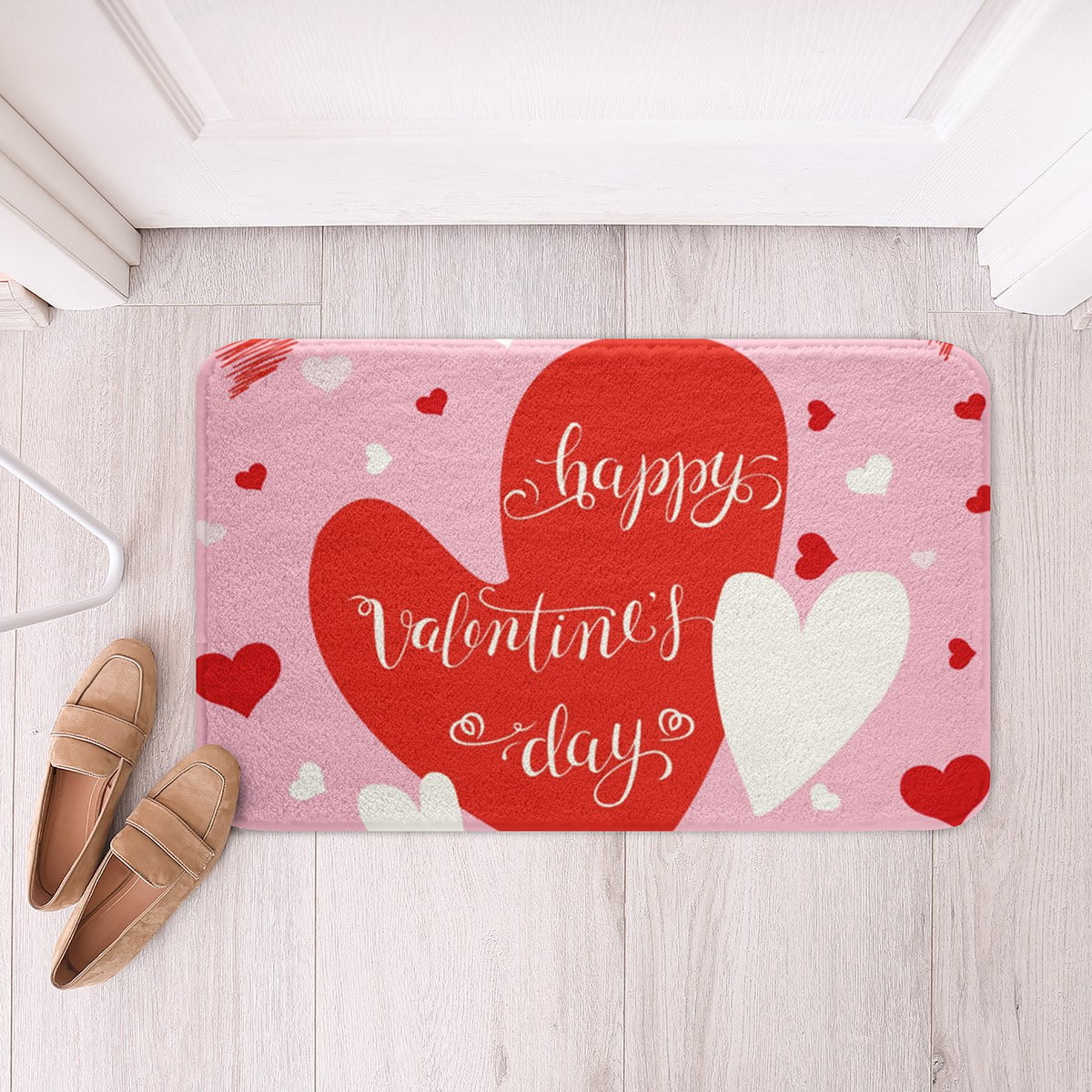 Erosebridal Red Pink Love Heart Bath Rugs,Romantic Bathroom Rugs ...