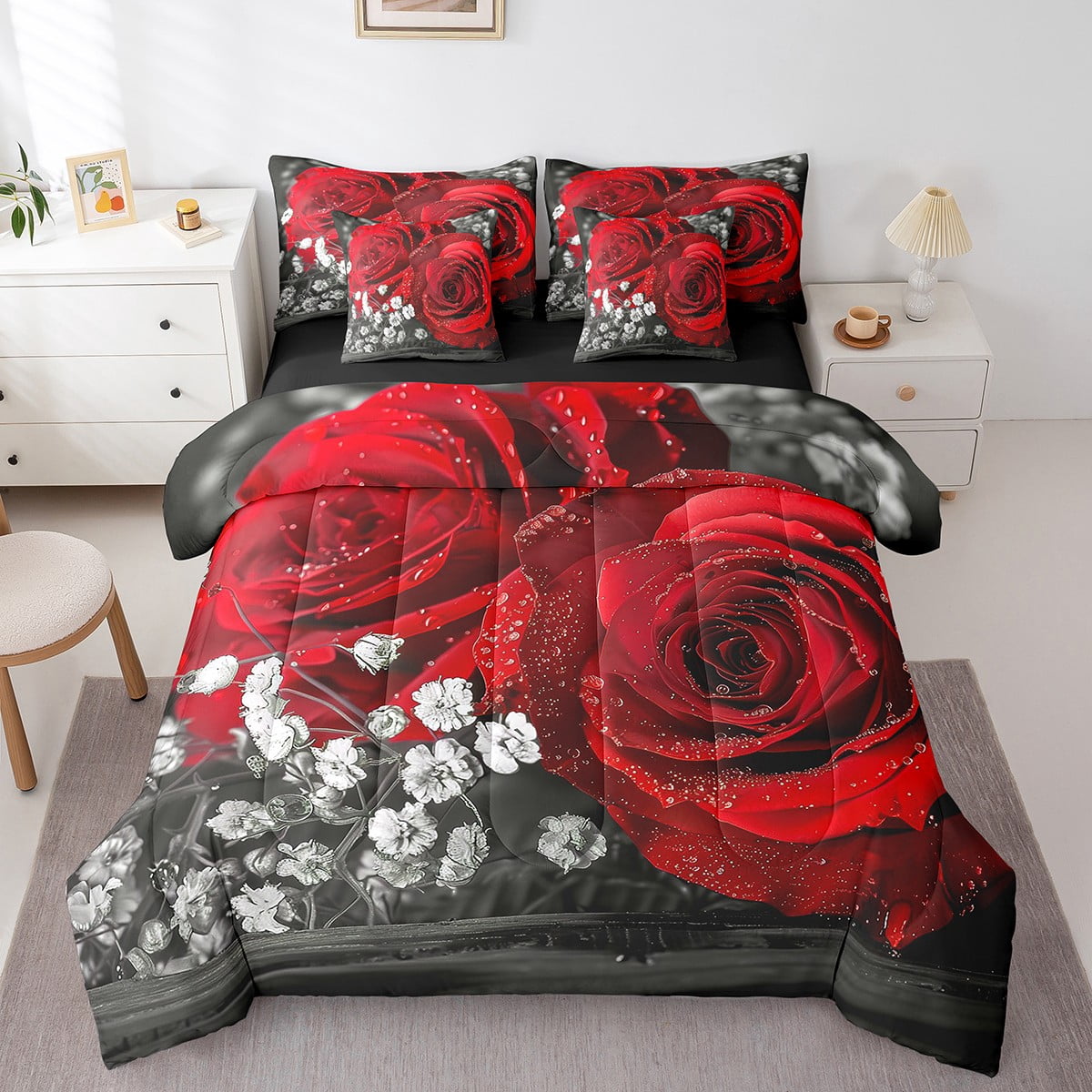 7 Pc Comforter Sets Queen Size Bed Bedsure Queen Comforter Set - 7 ...