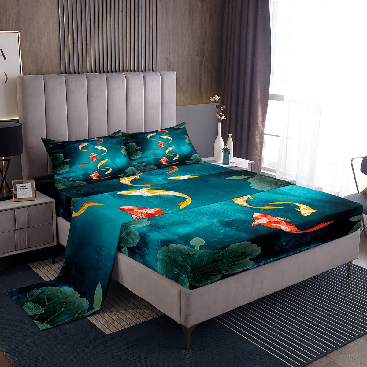 YST Red Yellow Koi Fish Full Sheet Set Oriental Japanese Sheets ...