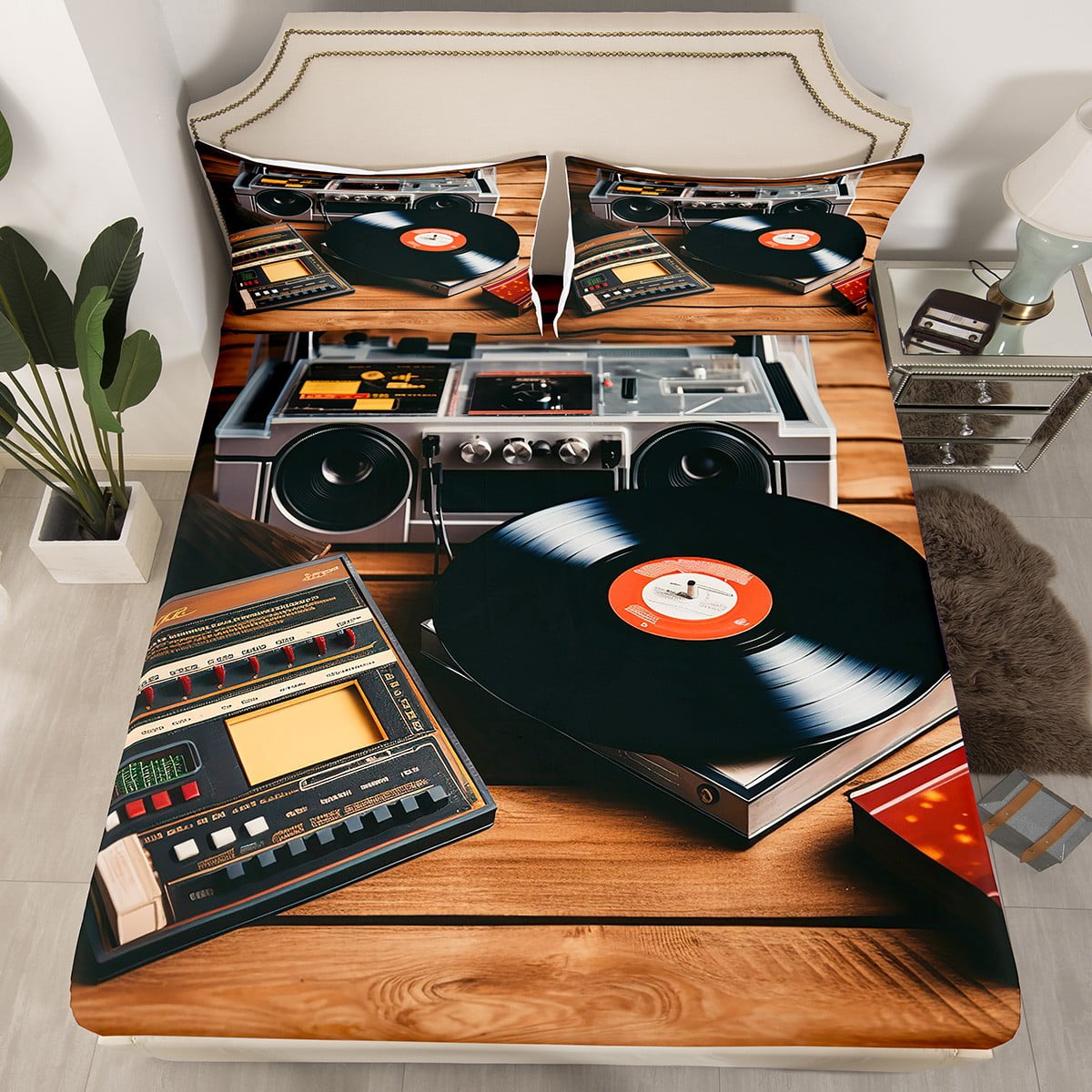 YST Retro Audio Music Bedding Sets Full for Kids Boys Girls Vintage ...