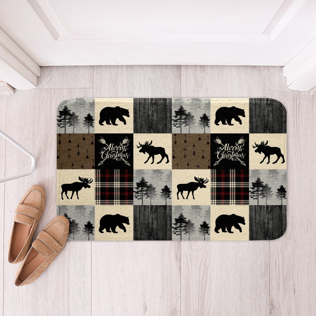 YST Retro Cabin Decor Bathroom Rugs Rustic Moose Bear Doormat 16"X 24 ...