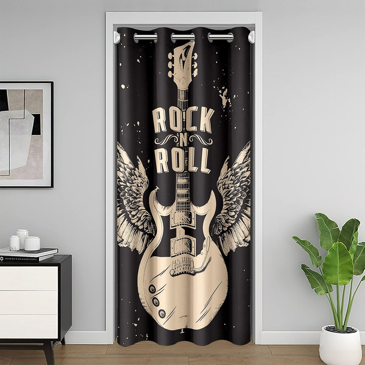 YST Rock Guitar Door Curtain For Doorway Privacy for Kids,Musical ...