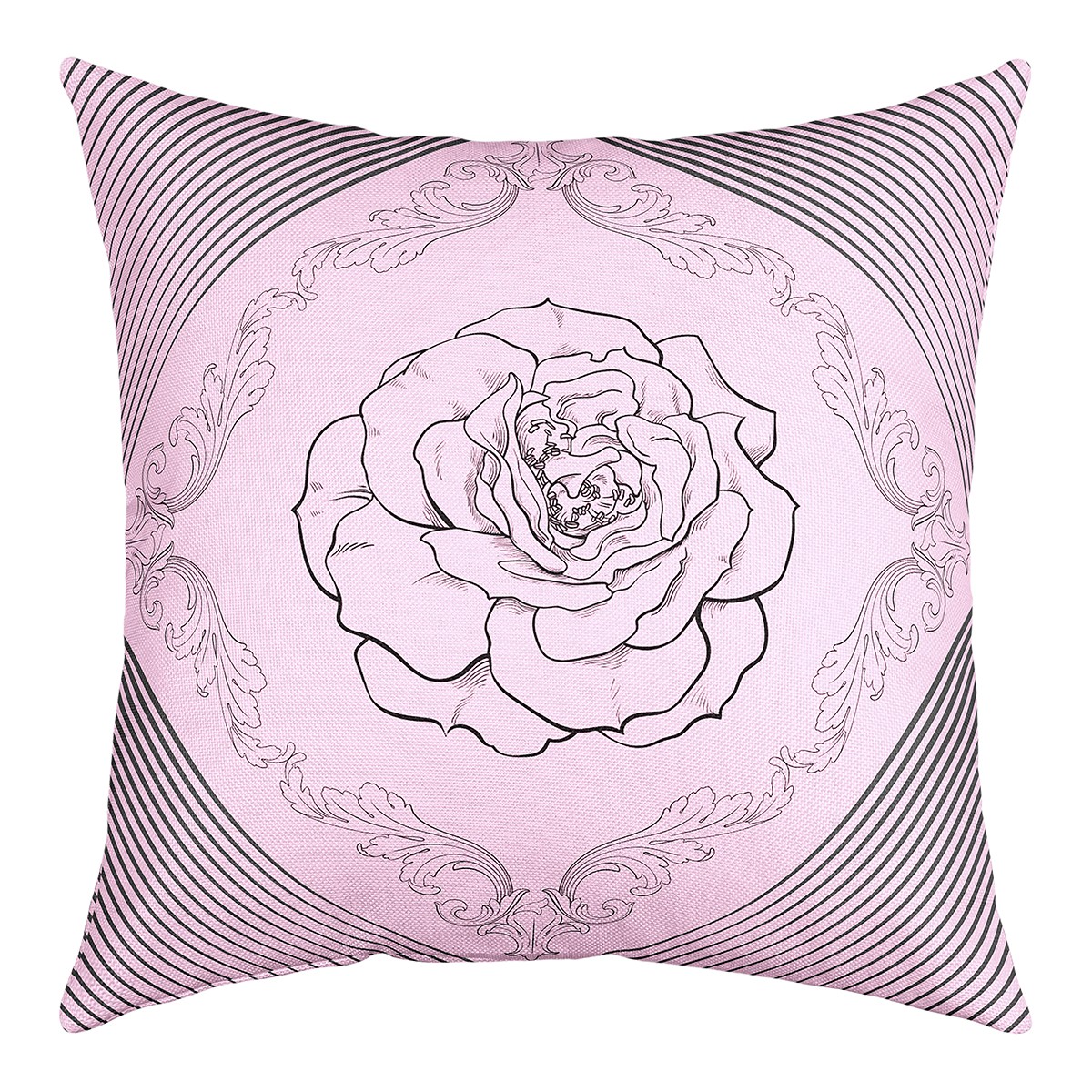 YST Rose Throw Pillow Cover 20x20 inch,Pink Flower Cushion Cover ...