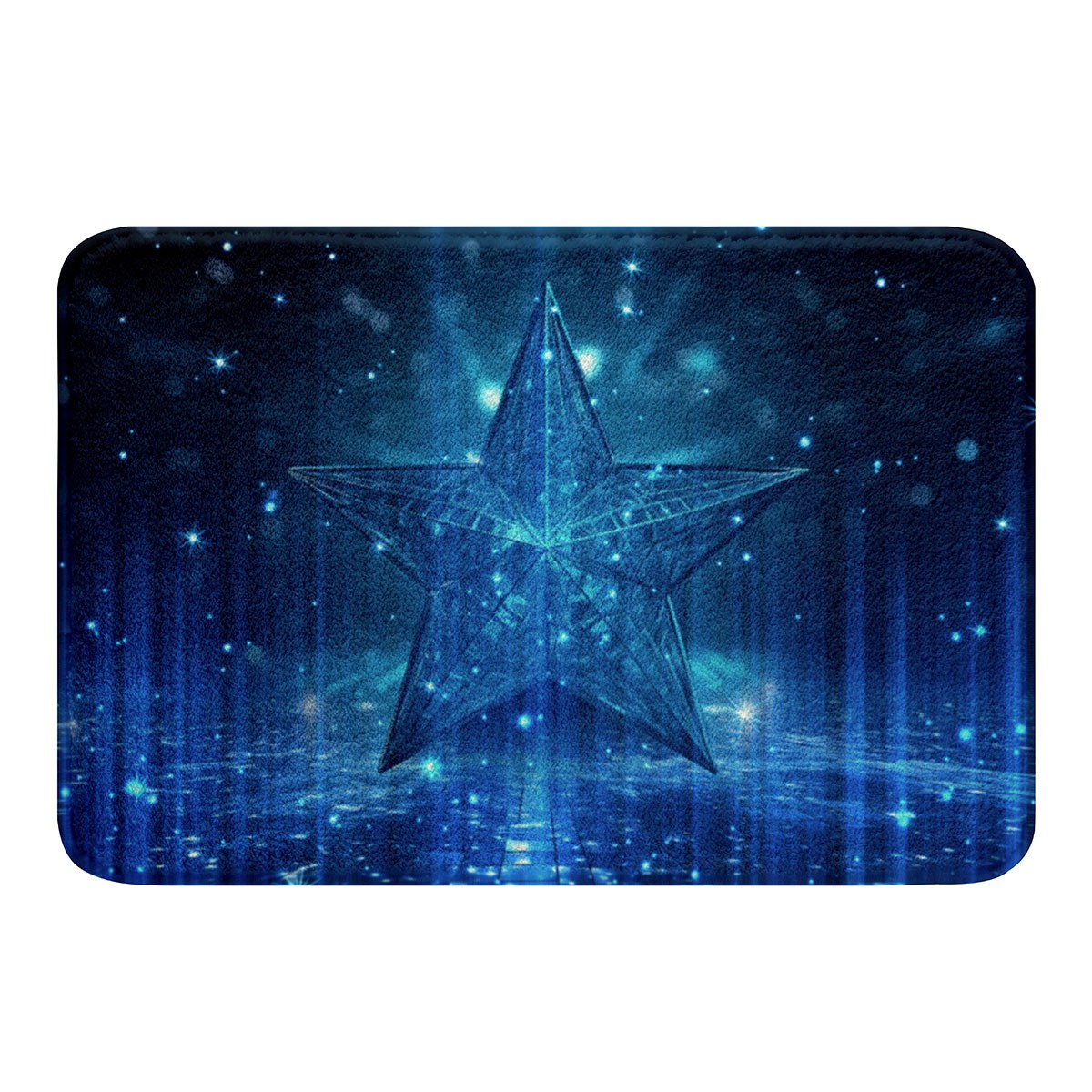 Erosebridal Royal Blue and Black Bathroom Rugs Star Geometric Bath Rugs ...