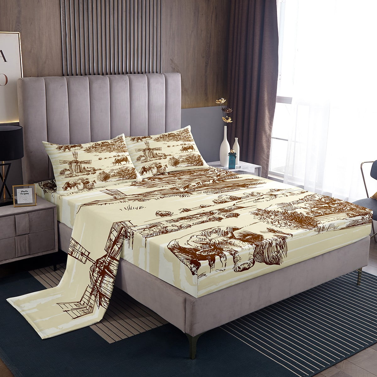 Erosebridal Rustic Cabin Bedding Sets Queen Western Farm Cow Sheet Set ...