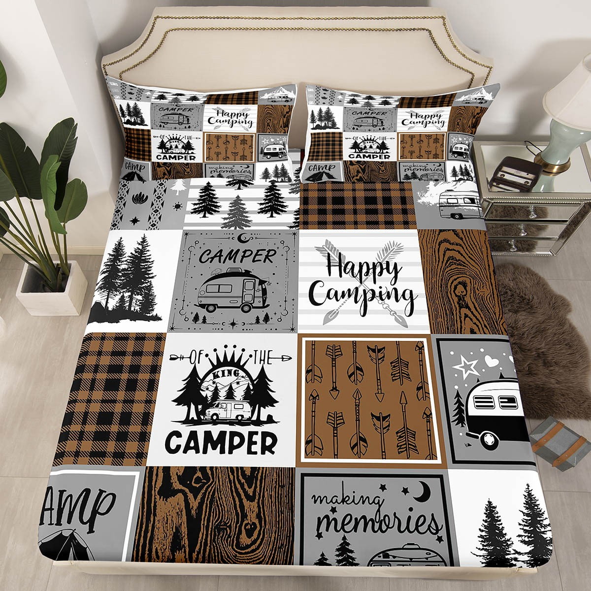 YST Rustic Camping Bedding Set Rv Camper Bed Sheets Queen Farmhouse ...