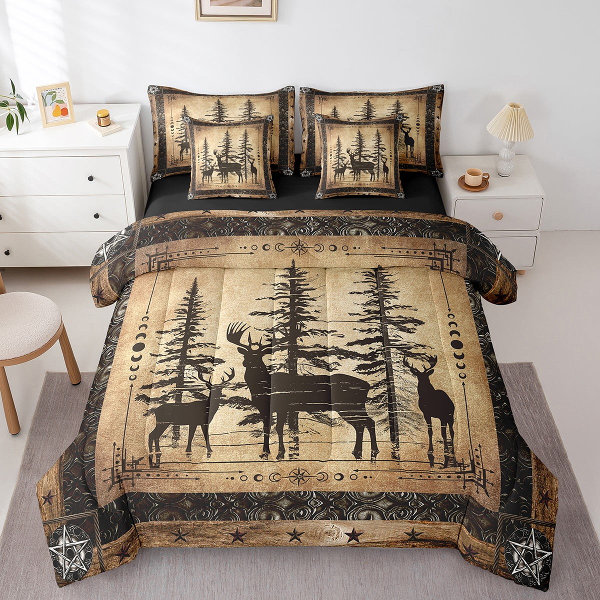 Customer reviews for Rustic Deer Comforter Set 7 Piece Farmhouse Cabin Bed In A Bag King Western ...