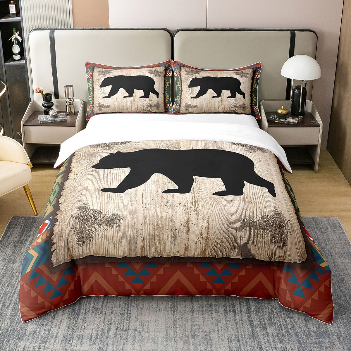 YST Rustic Farmhouse 100% Cotton Duvet Cover Twin Western Cowboy ...