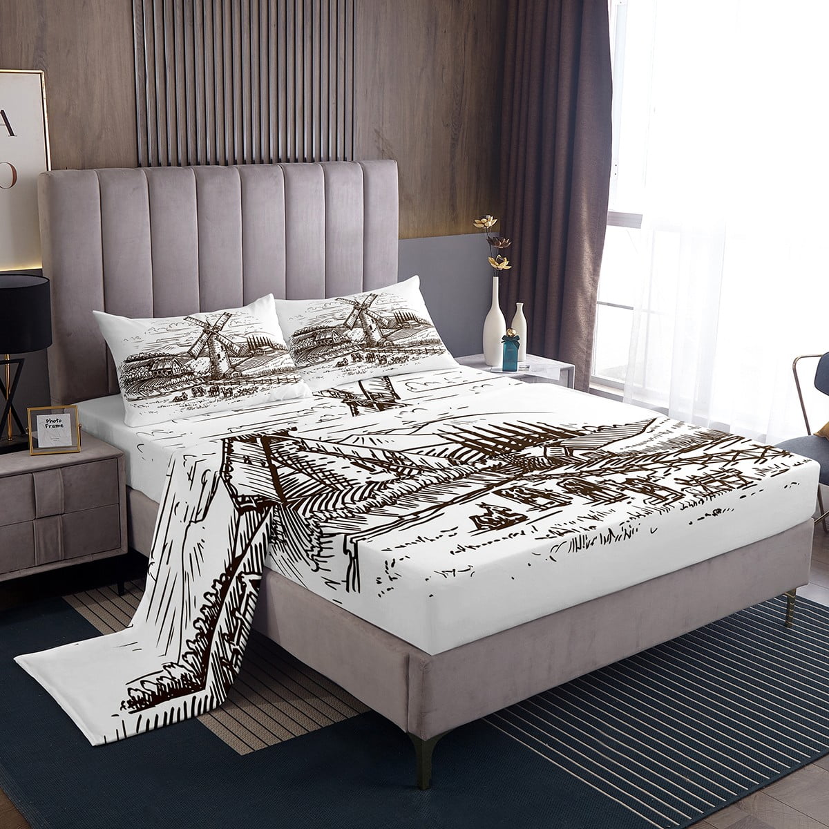 YST Rustic Farmhouse Bed Sheets Set Vintage Lodge Cabin Queen Size ...