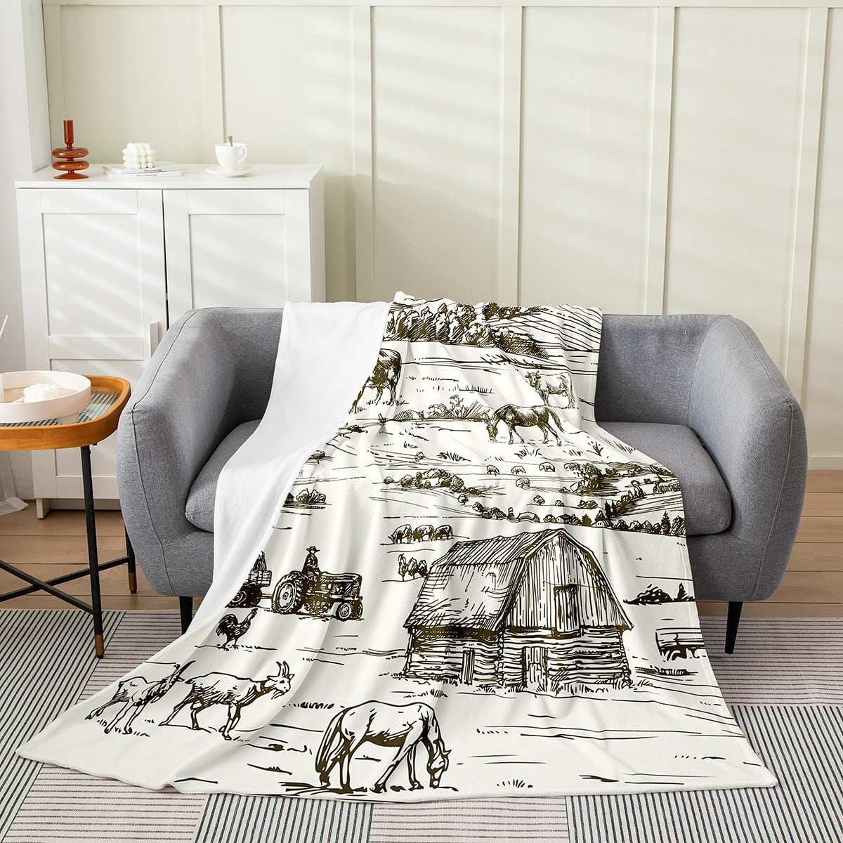 Rustic Farmhouse Blanket 40"X50",Western Farmhouse Horse Blanket,Hand ...