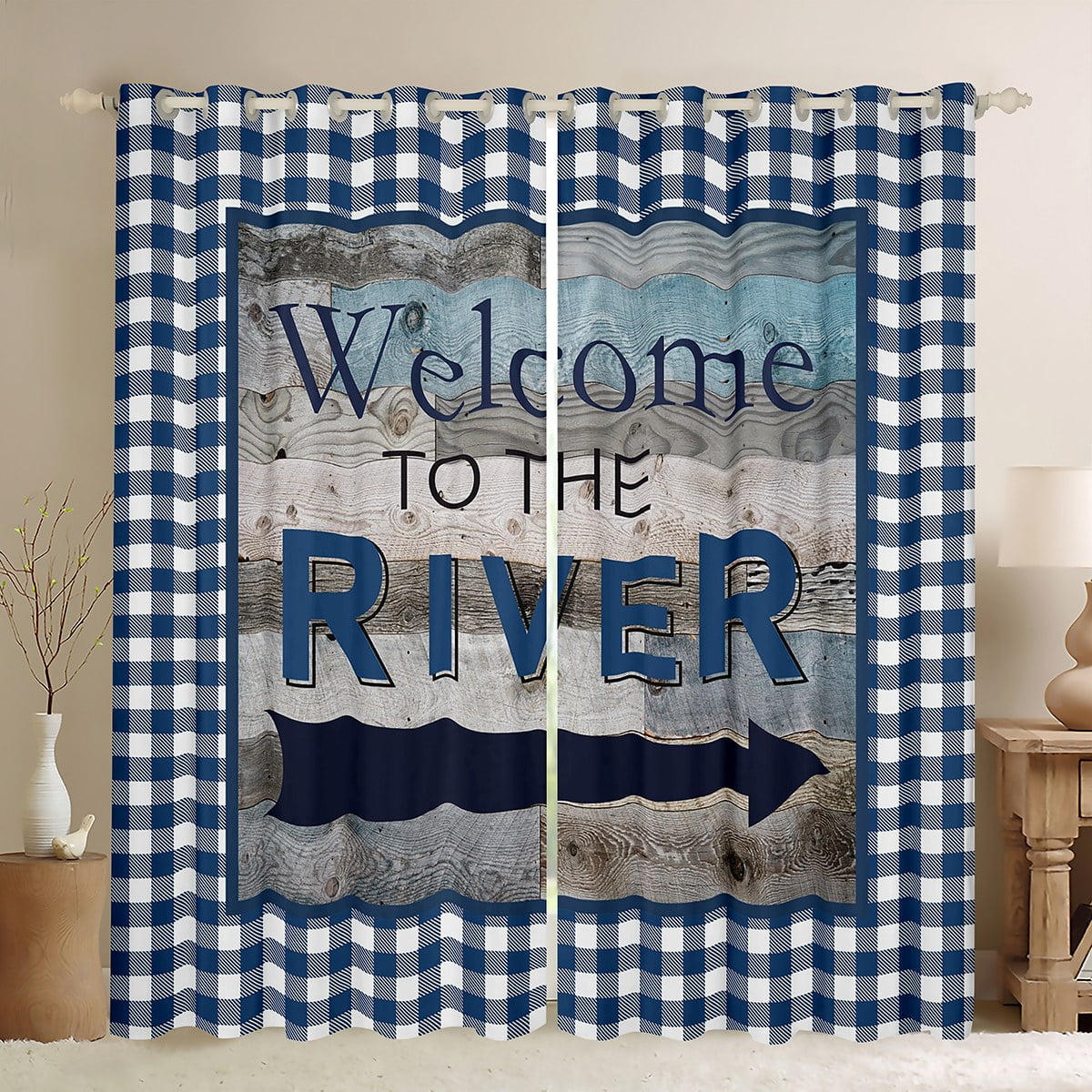 Rustic Farmhouse Curtains & Drapes River House Curtains , Geometric ...