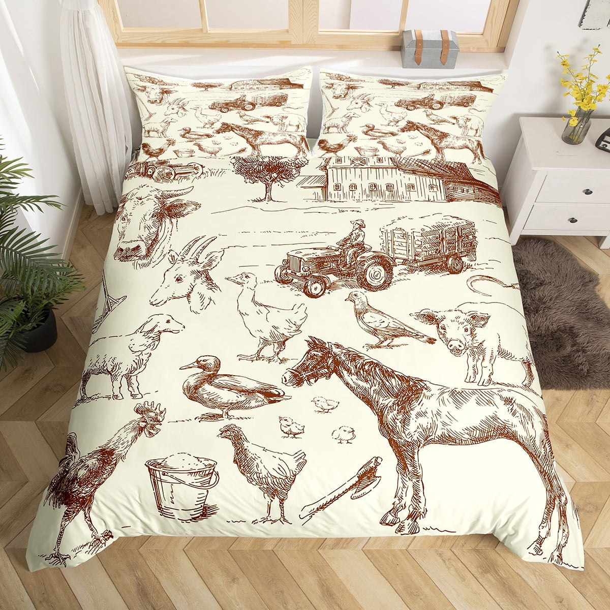 YST Rustic Lodge Cabin Bedding Sets King Vintage Farmhouse Comforter ...