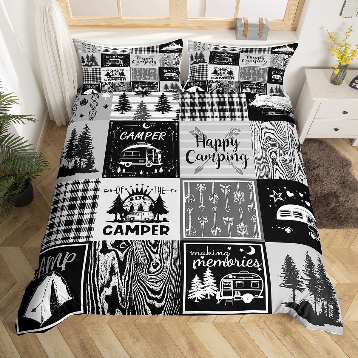 Rv Bedding Sets Plaid Camper Comforter Cover Queen Rustic Farmhouse ...