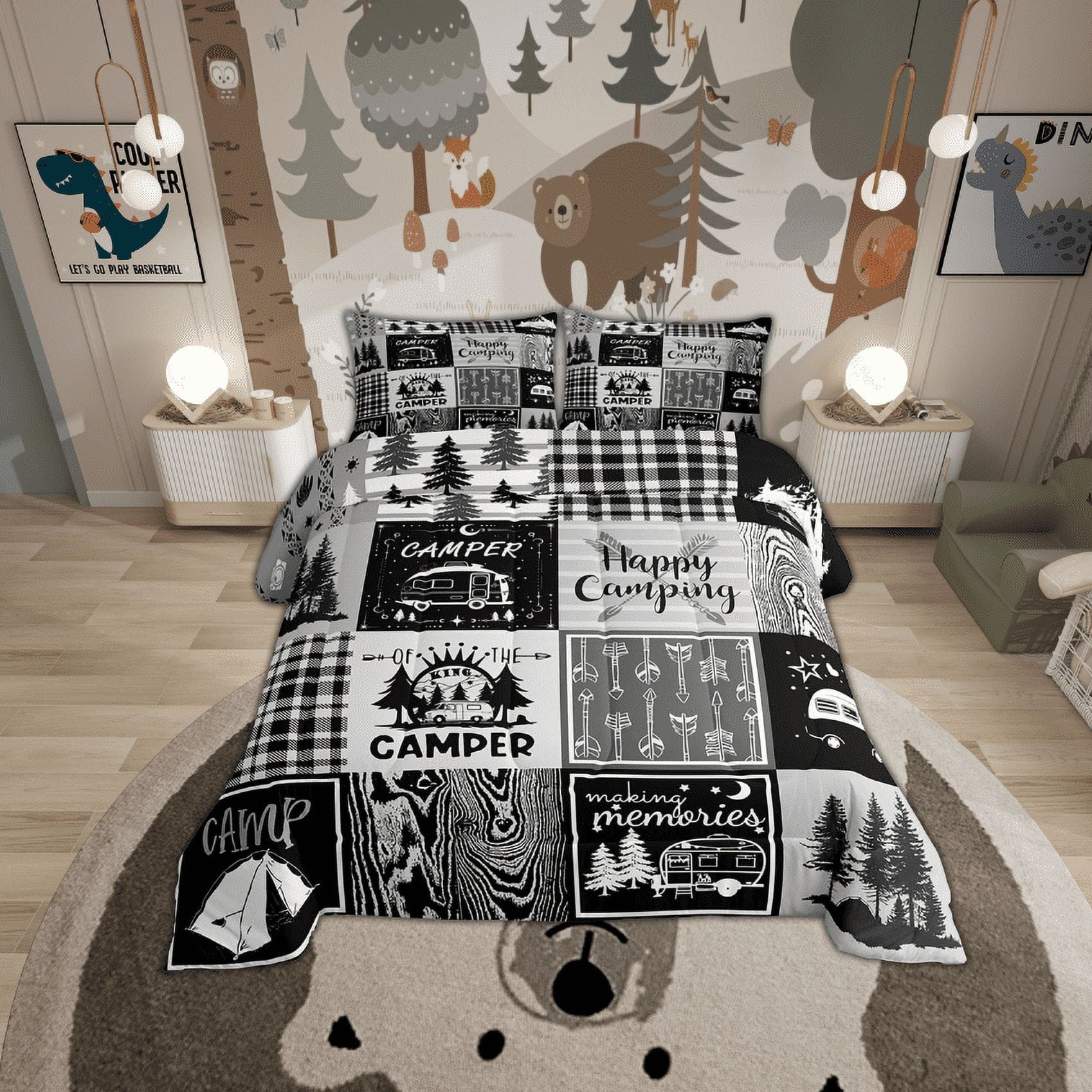 Rv Bedding Sets Plaid Camper Comforter Set King Rustic Farmhouse ...