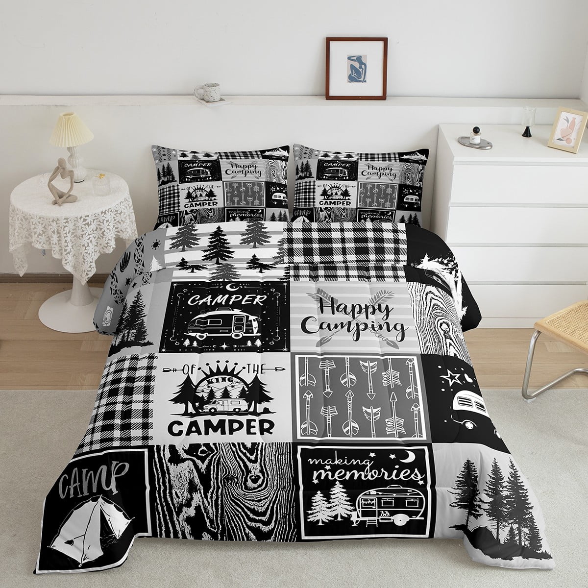 Rv Bedding Sets Plaid Camper Comforter Set Twin Rustic Farmhouse ...