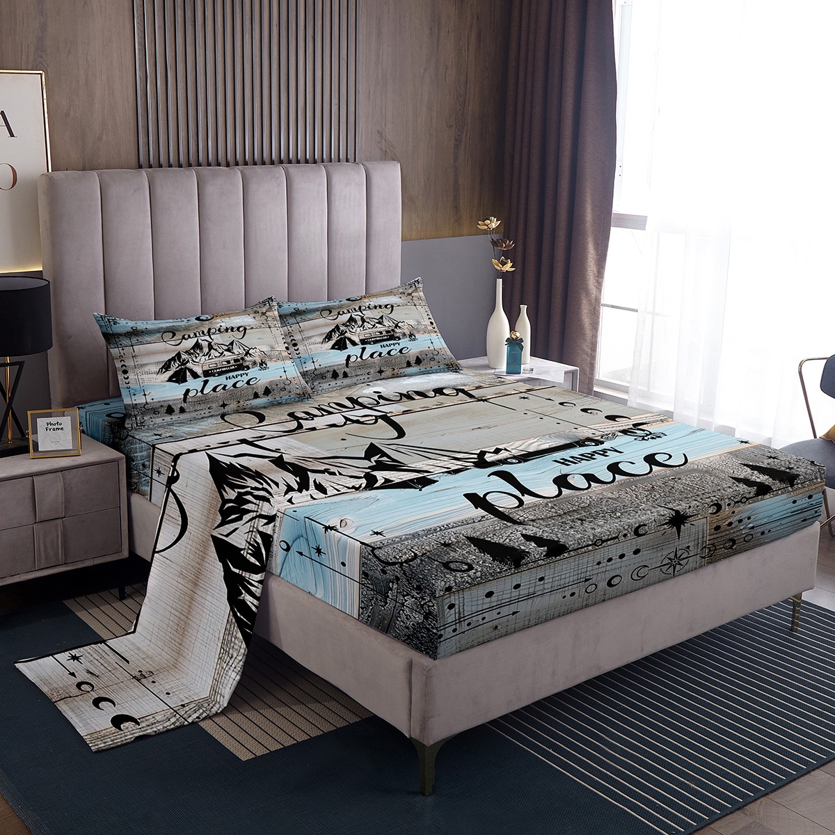 YST Rv Sheet Set For Travel Trailers Happy Camping Bunk Bed Sheets Twin ...