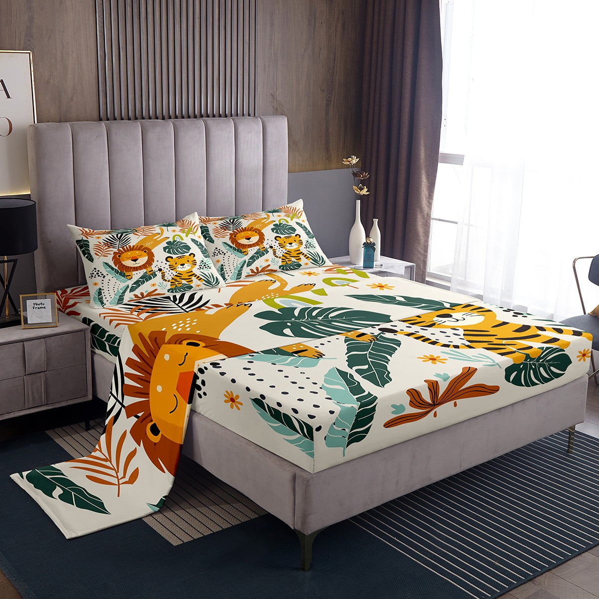 Safari Animals Sheet Set Full Size for Teenage, Jungle Animal Bed ...