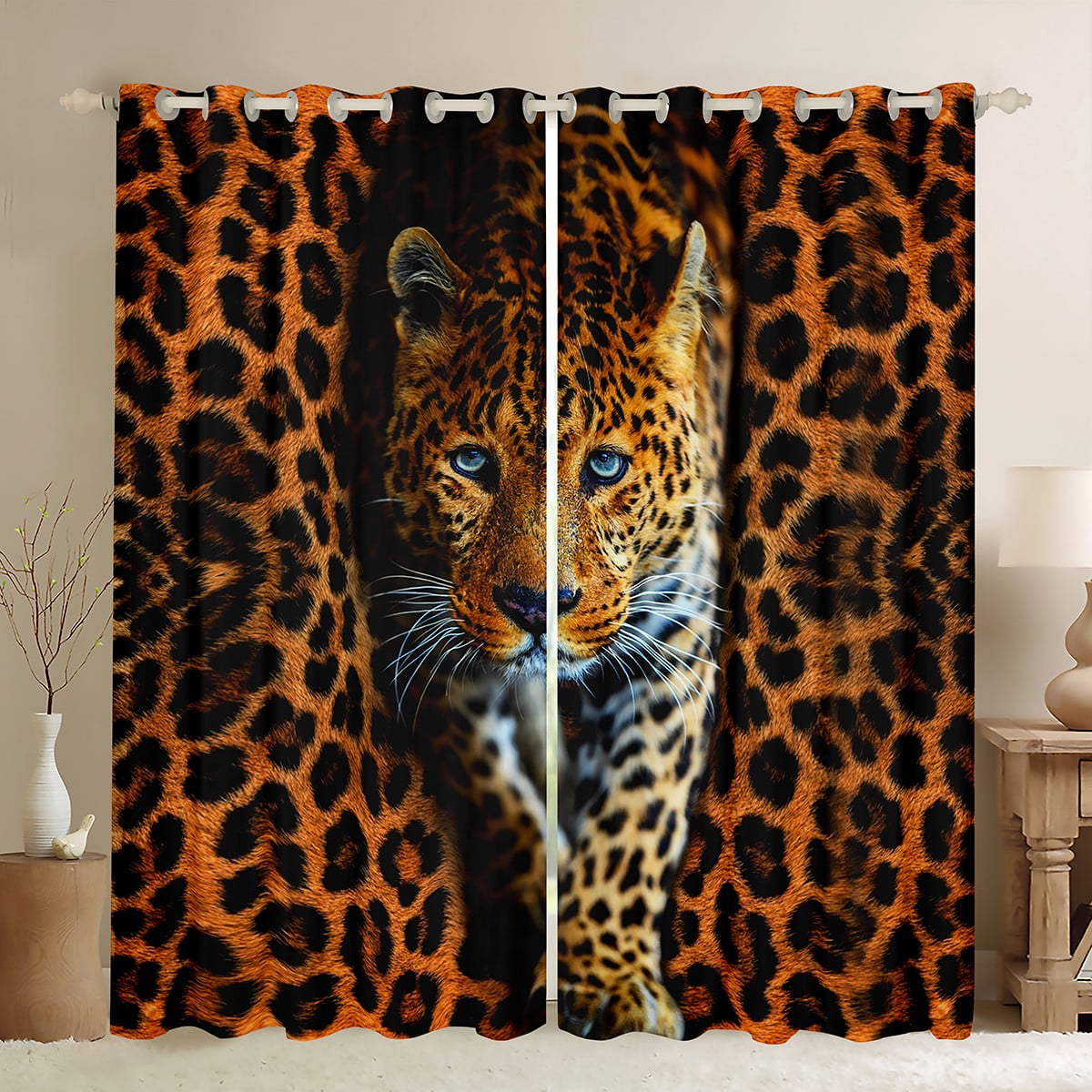 Erosebridal Safari Cheetah Curtains & Drapes Brown Leopard Print ...