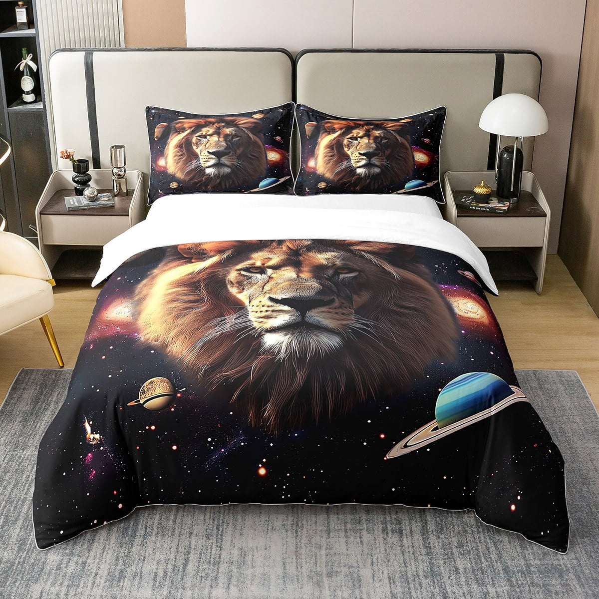 Erosebridal Safari Lion 100% Natural Cotton Duvet Cover for Man ...