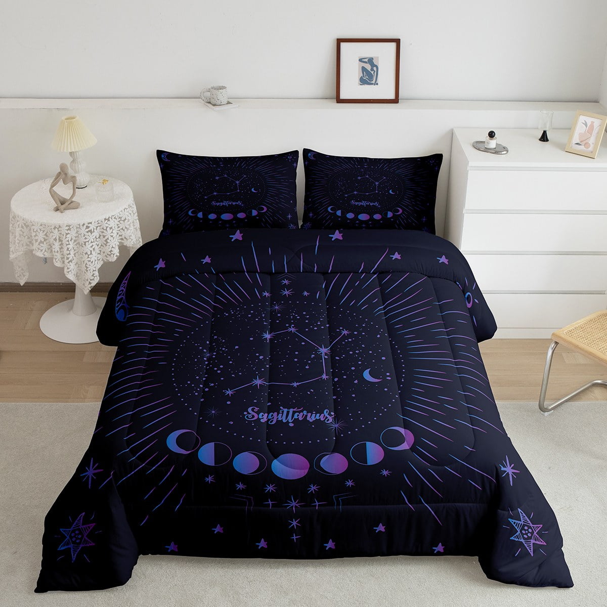 YST Sagittarius Bedding Twin Size, Sun and Moon Decor Bedding Comforter ...