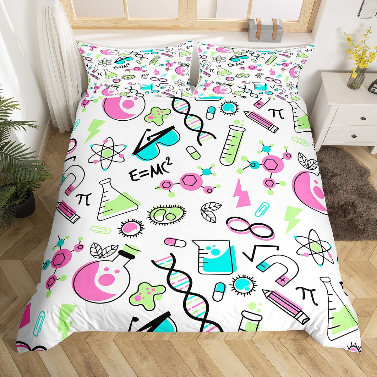 YST Science Theme Bedding Set King For Boys Girls Math Equation Duvet ...