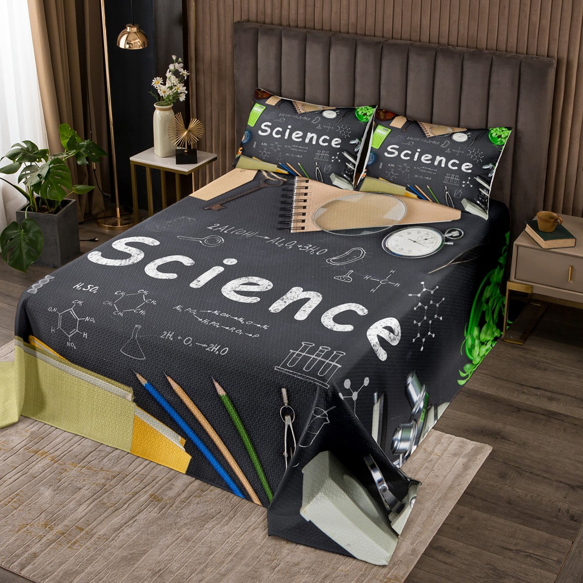 YST Science Theme Bedspread Back to School Gifts for Boys Girls Math ...