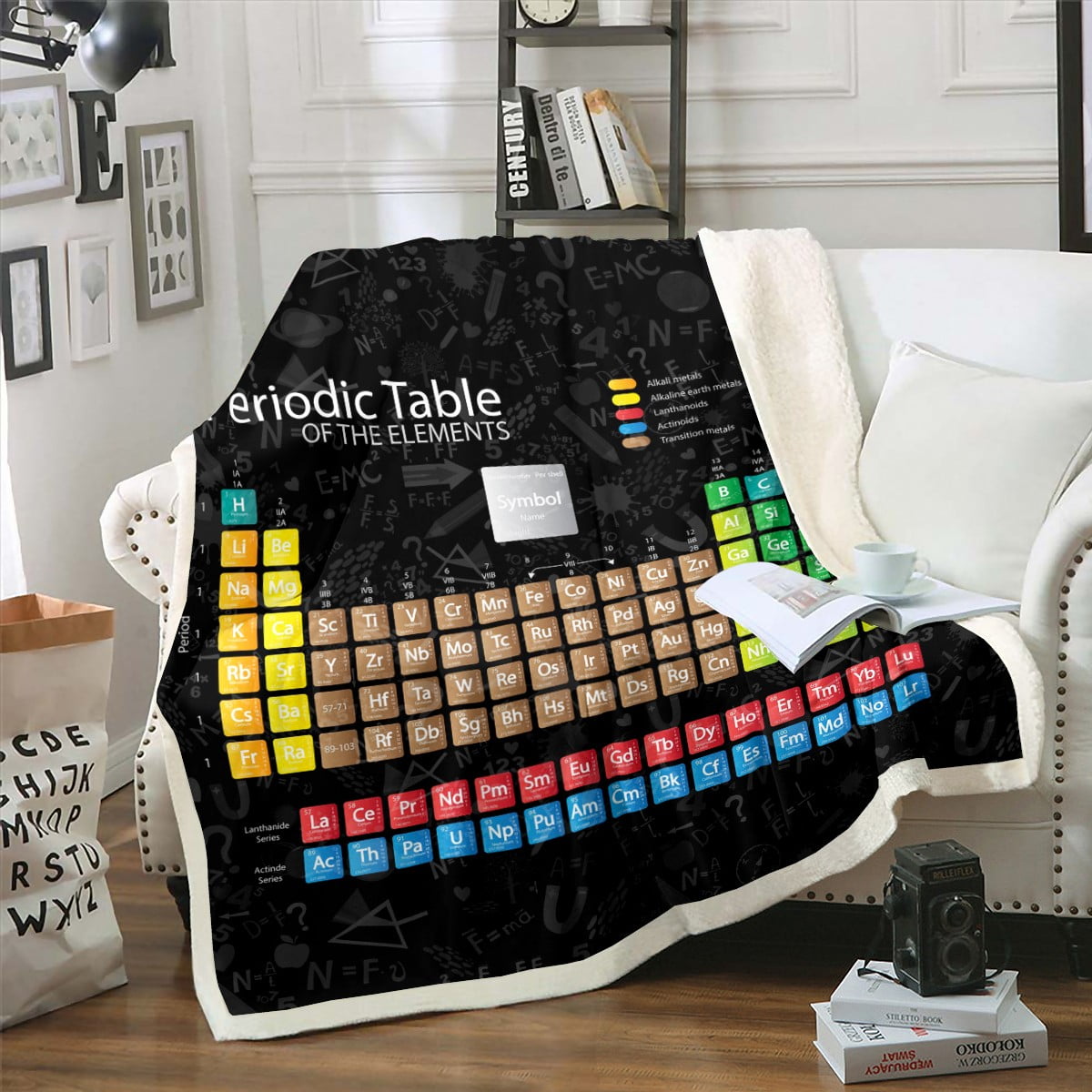 YST Science Theme Blanket for Boys Girls Periodic Table Print Throw ...