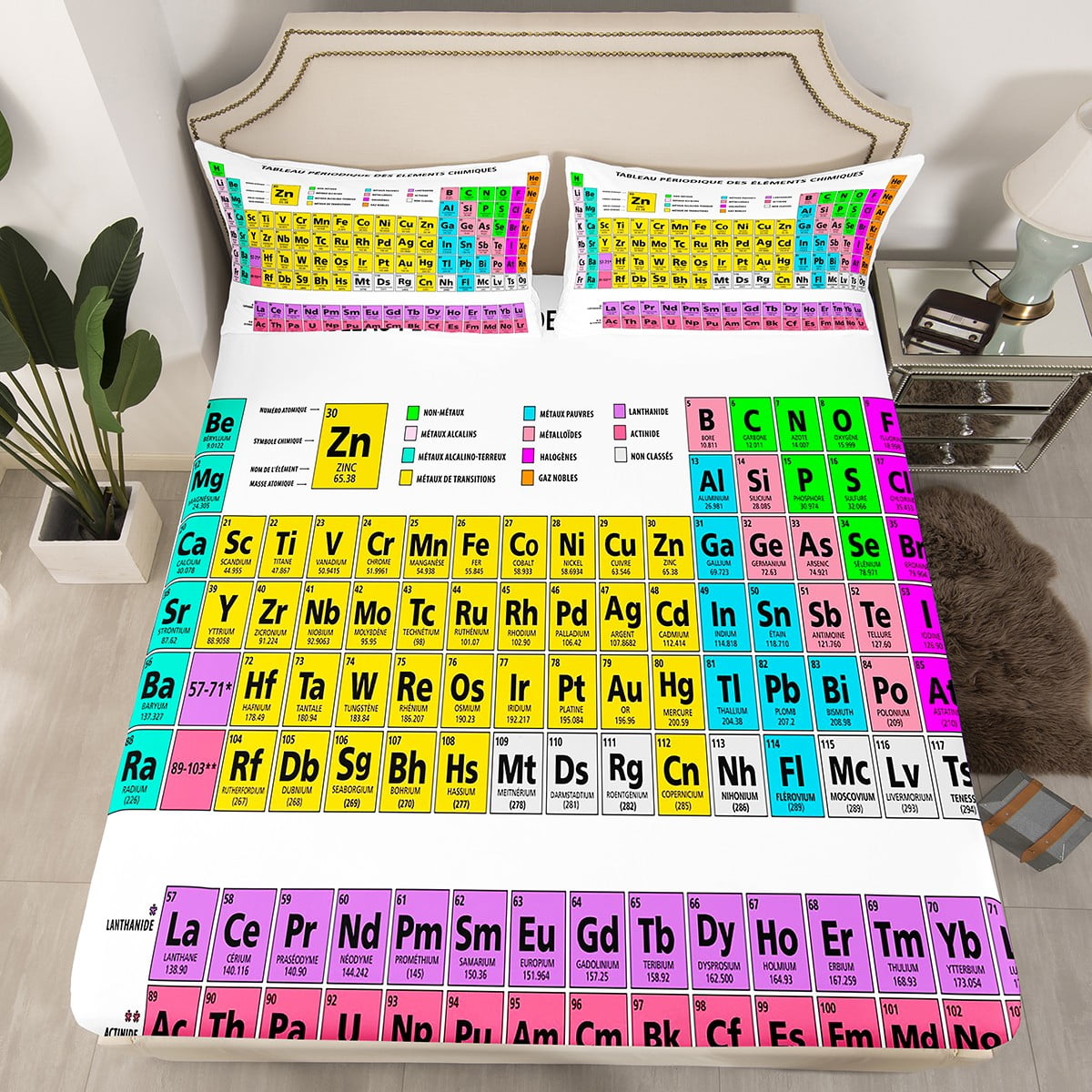 Erosebridal Science Theme Fitted Sheet Queen Size Chemistry Periodic ...