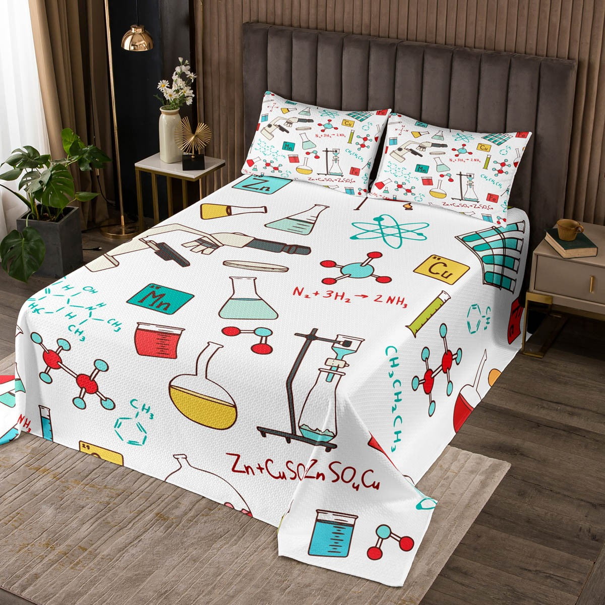 YST Science Theme Quilt Set for Boys Girls Chemical Subject Theme ...