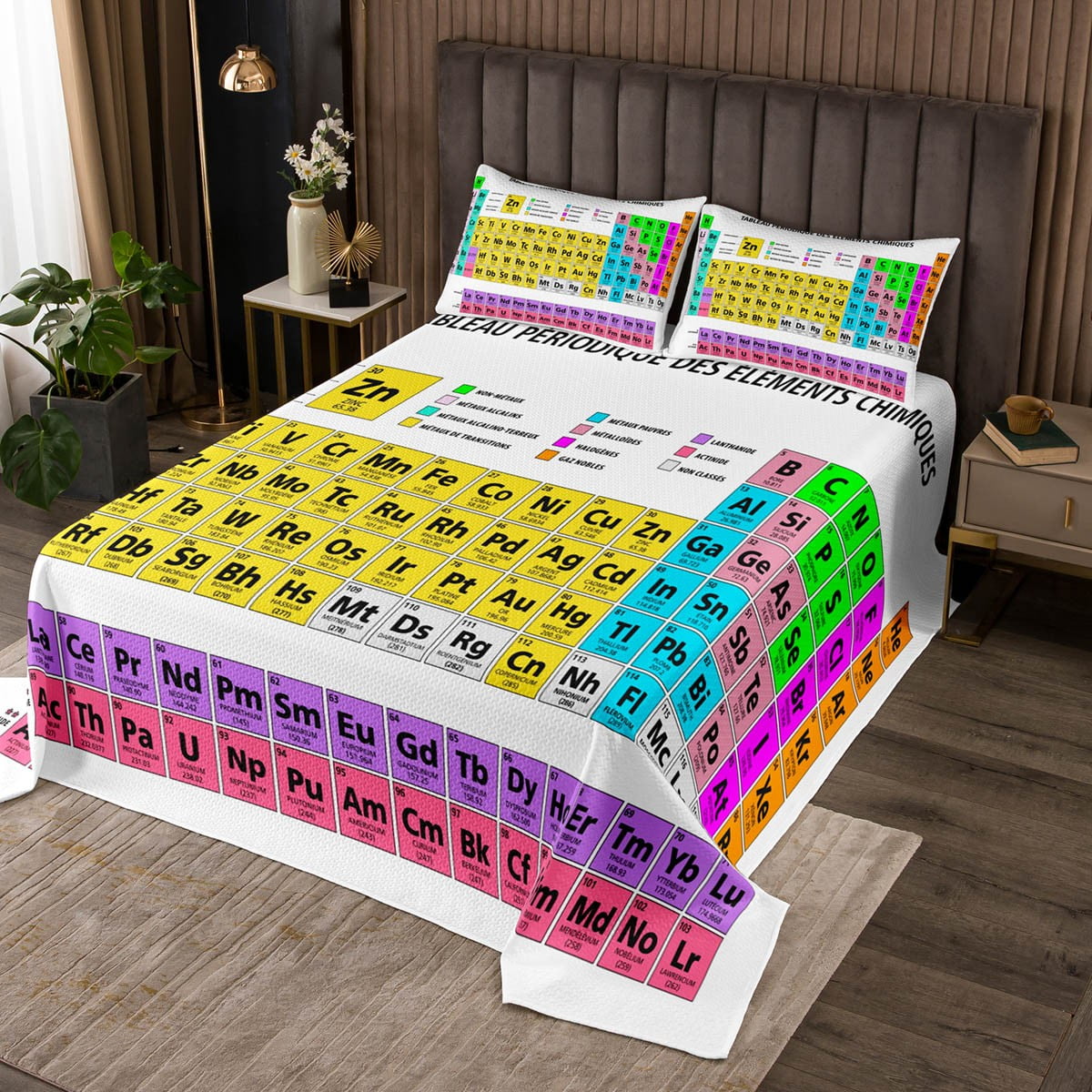 YST Science Theme Quilt Set Twin Size for Boys Girls Chemistry Periodic ...