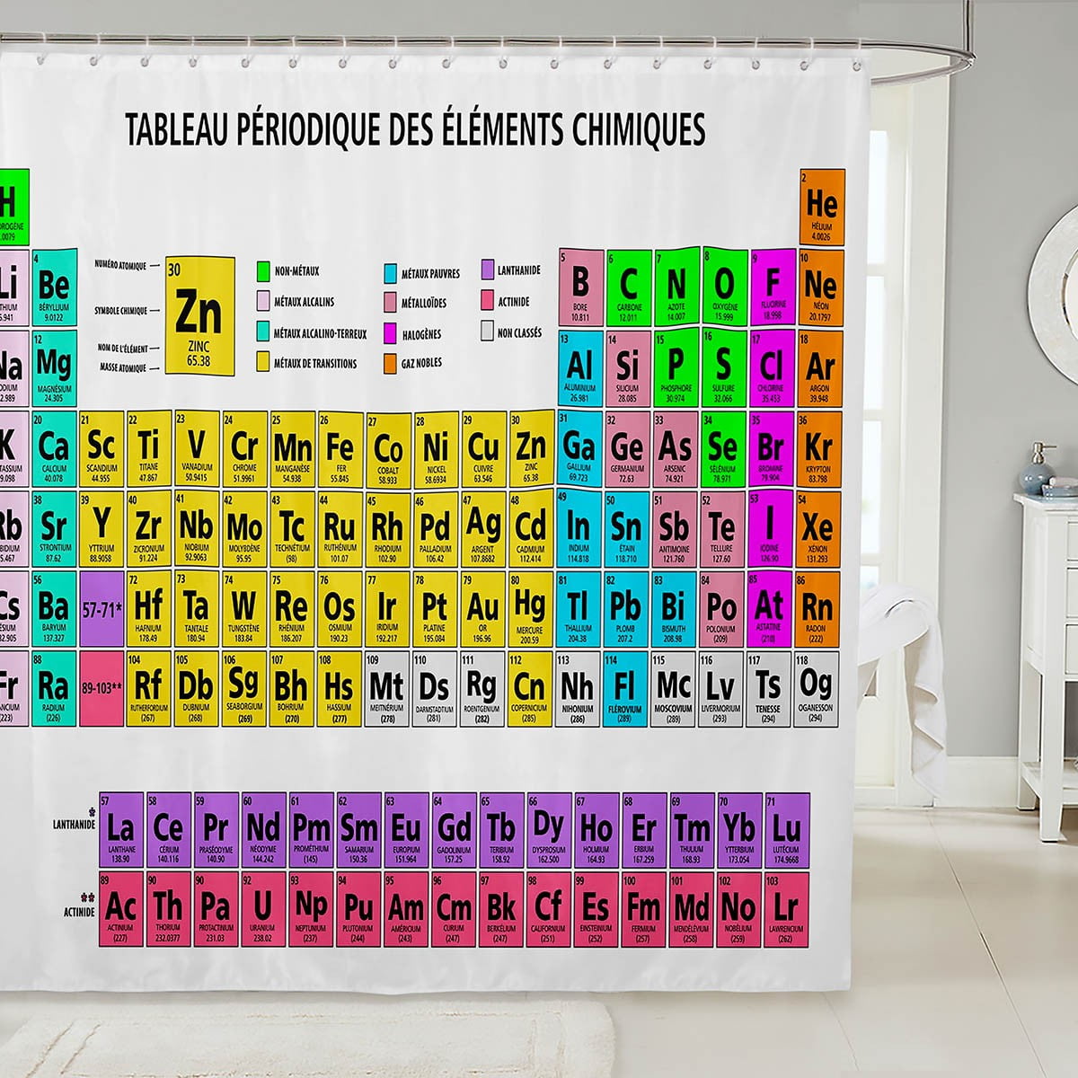YST Science Theme Shower Curtain for Boys Girls Chemistry Periodic ...