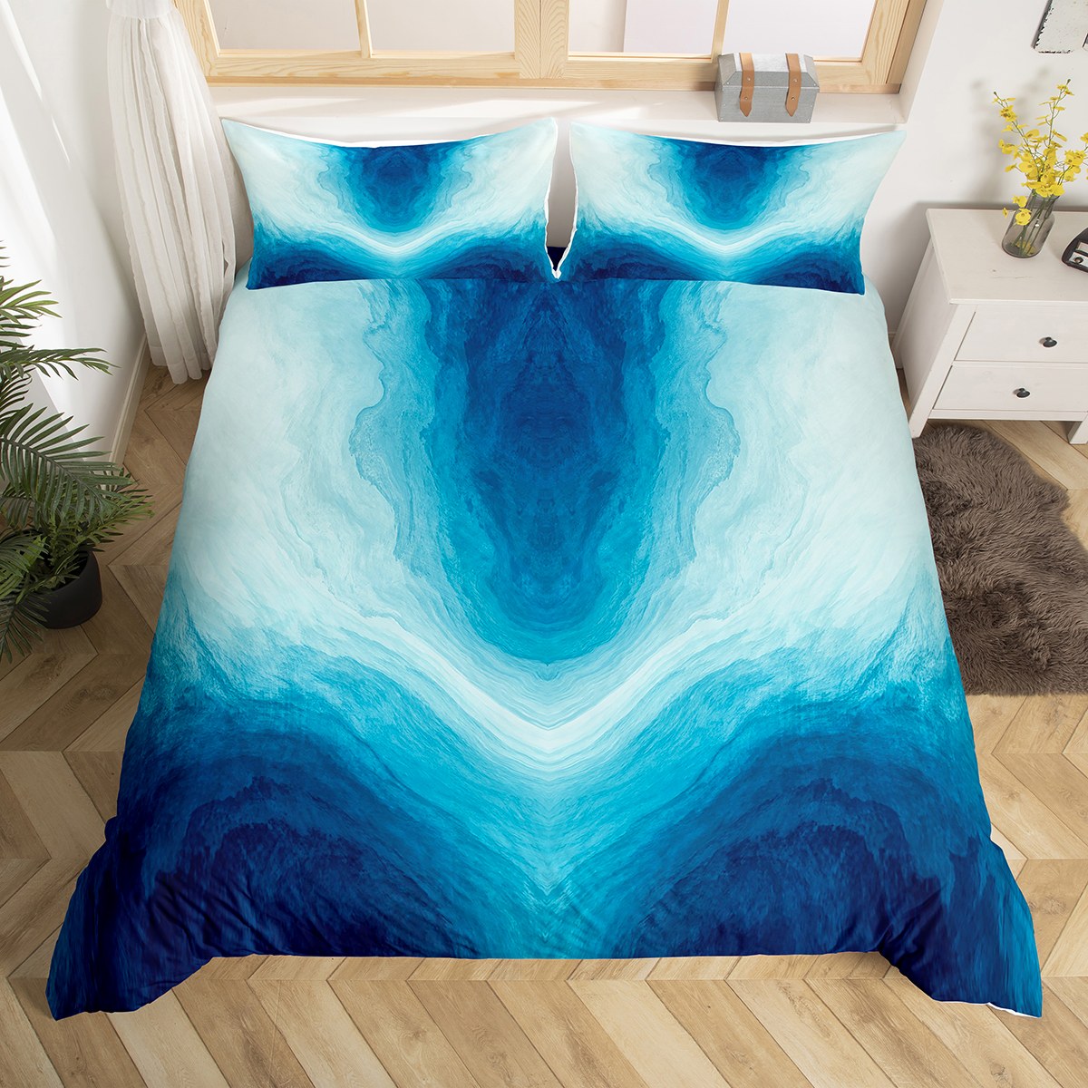 YST Sea Duvet Cover Full Ocean Bedding Set For Adults Young Abstract ...