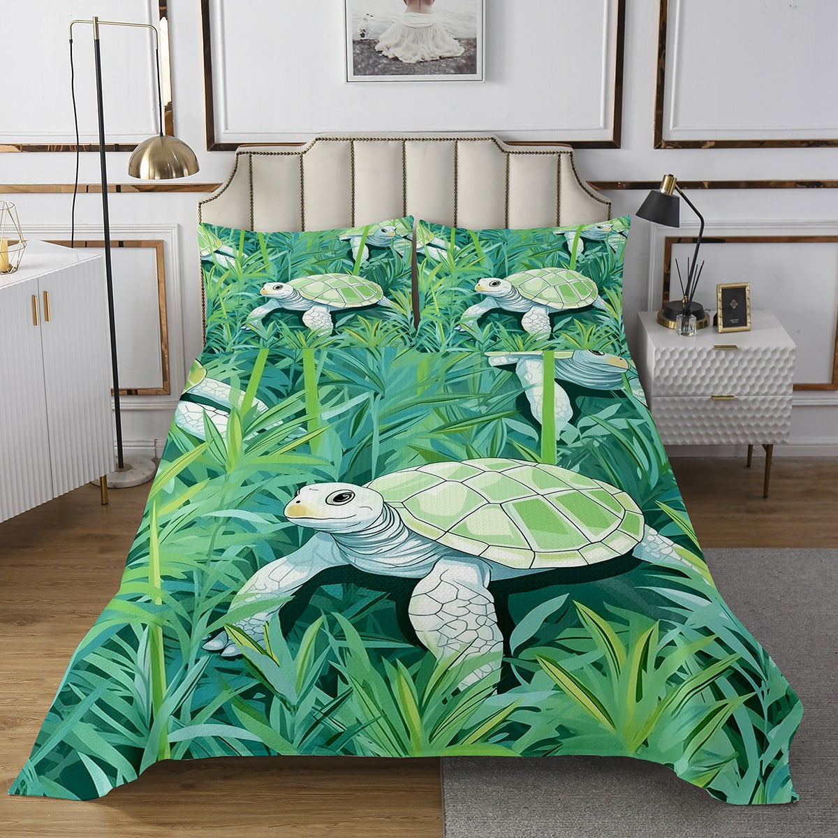 Erosebridal Sea Turtle Bedspread Twin Size,Cartoon Ocean Life Animal ...