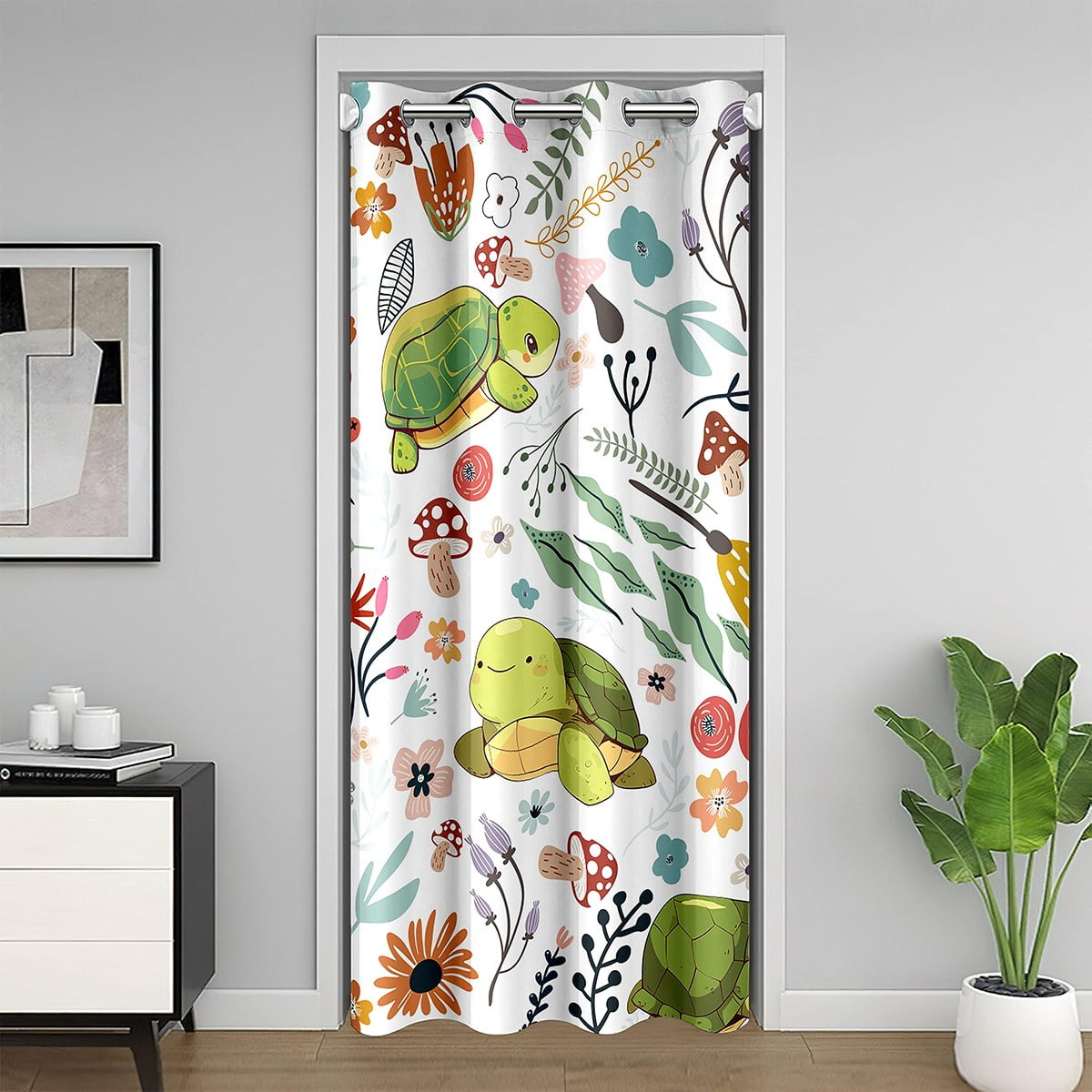 YST Sea Turtle Door Curtain For Doorway Privacy,Green Cartoon Tortoise ...