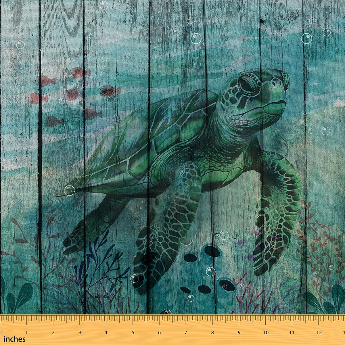 YST Sea Turtle Fabric By The Yard,Tropical Fish Upholstery Fabric ...