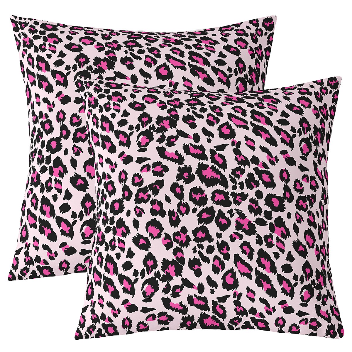 Set of 2 Pink Leopard Throw Pillow Covers, Safari Animal Pillow Covers ...