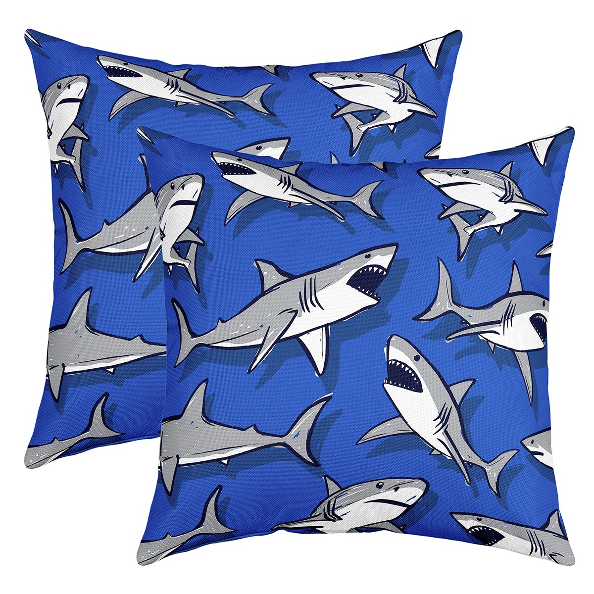 YST Shark Throw Pillow Covers 24x24 Inch Set of 2, Marine Life Cushion ...