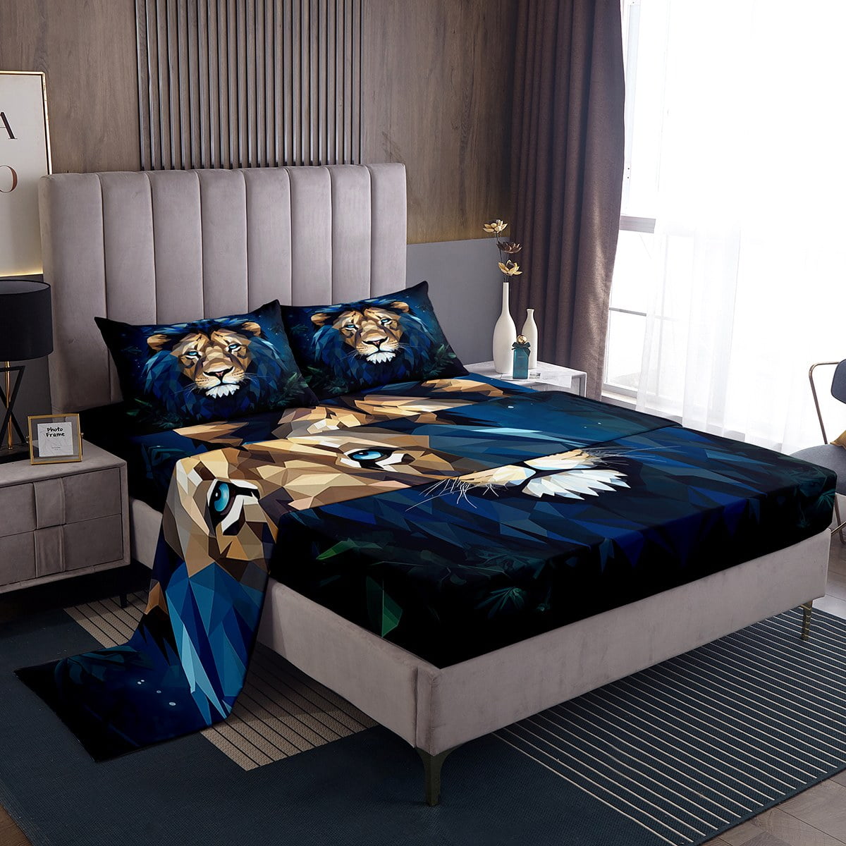 Erosebridal Sheet Set King Size, Wild Lion Animal Sheets 3D Animal ...