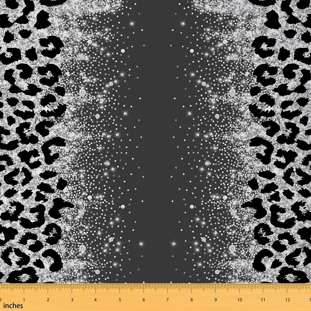 YST Silvery Black Leopard Print Fabric by the Yard,Girly Ombre Cheetah Outdoor Fabric for ...