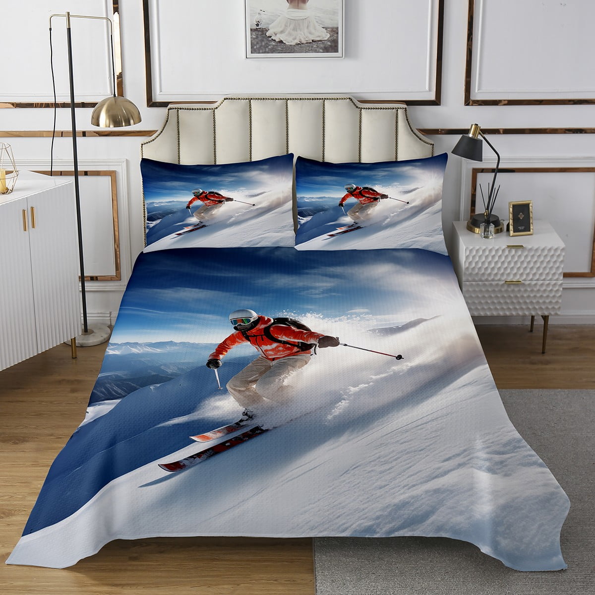 YST Skiing Sports Quilt Set For Men Youth Teens Ski Winter Sports ...