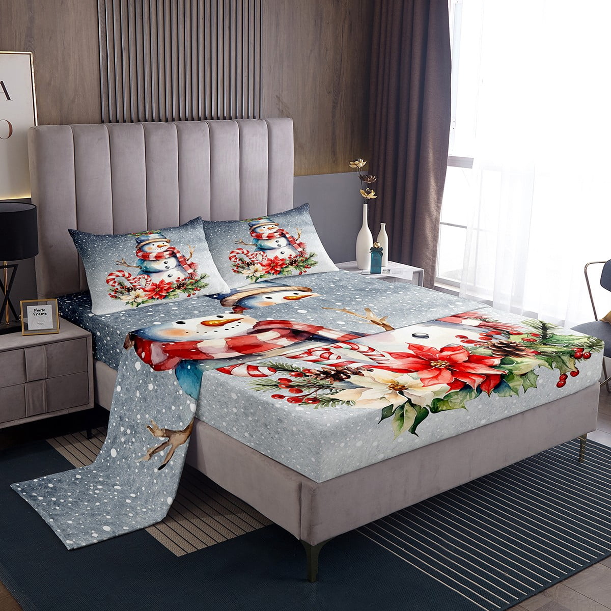 Snowman Sheets Twin Teens Merry Christmas Bed Sheets Set Happy New Year ...