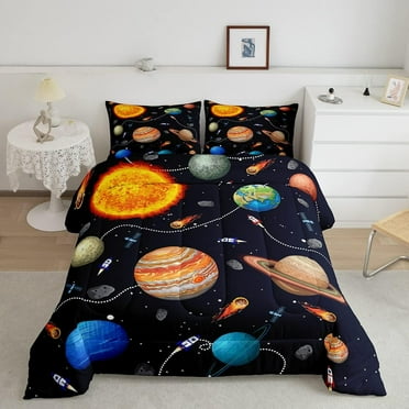 Btargot 3D Pink Galaxy Outer Space Comforter Twin Set for Kids, Teens ...