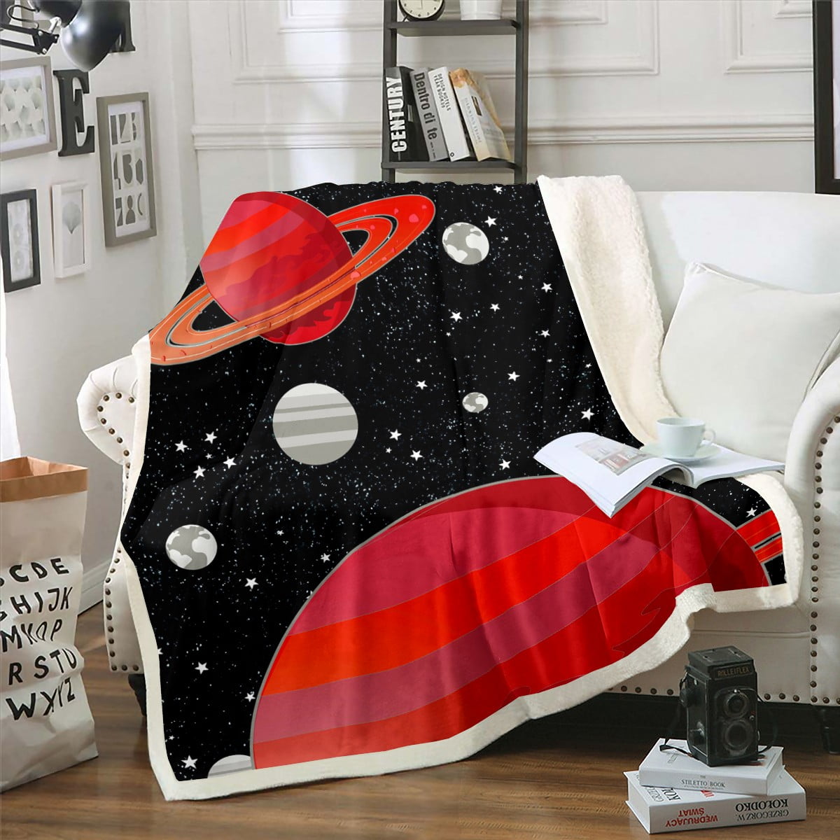 YST Solar System Throw Blanket for Boys Girls Outer Space Blanket ...