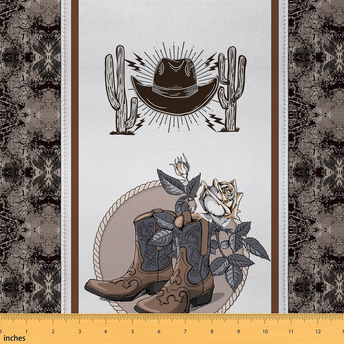 YST Southwest Cowboys Fabric by the Yard,Cowboy Hat Roots Decorative ...