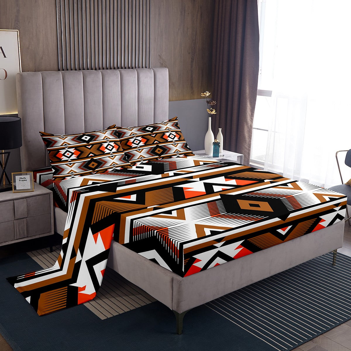 YST Southwestern Bedding Set King Retro Geometric Bed Sheets Boho Aztec ...
